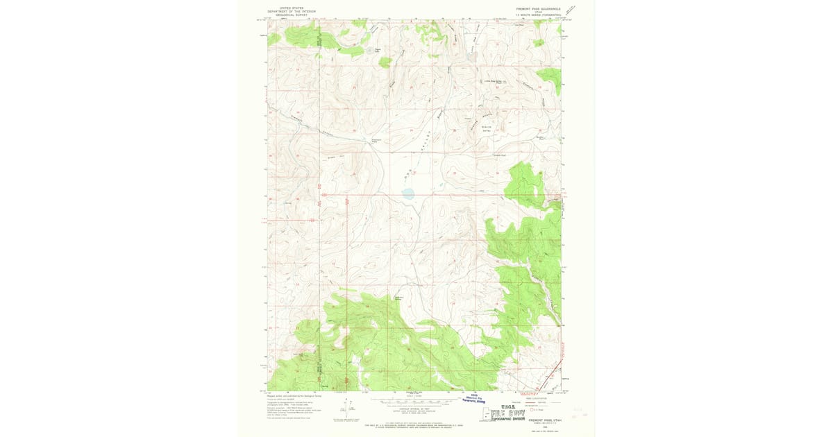 1966 Map of Fremont Pass, Garfield County, UT — High-Res | Pastmaps