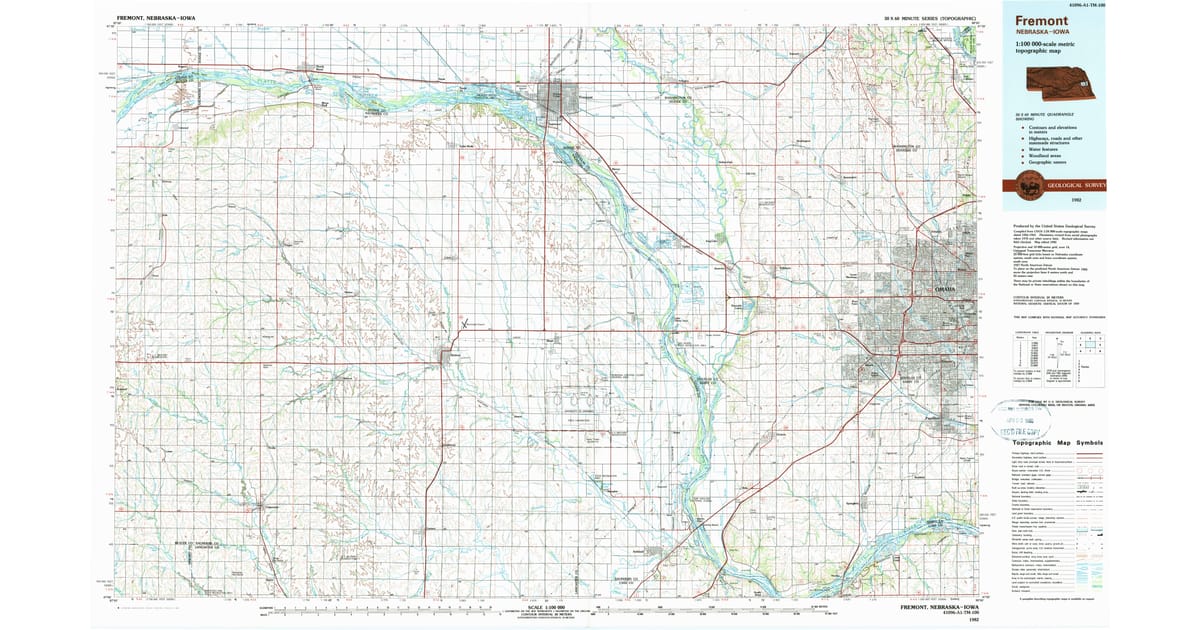 1982 Map of Fremont, NE — High-Res, 1982 Print #2 | Pastmaps
