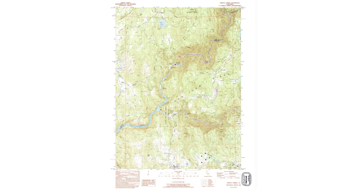 1995 Map of French Corral, Yuba County, CA — High-Res | Pastmaps