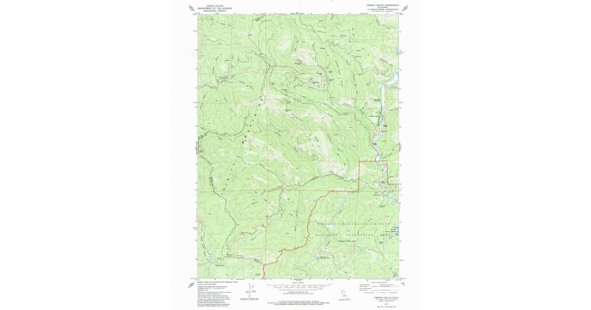 1979 Map of French Gulch, CA — High-Res | Pastmaps