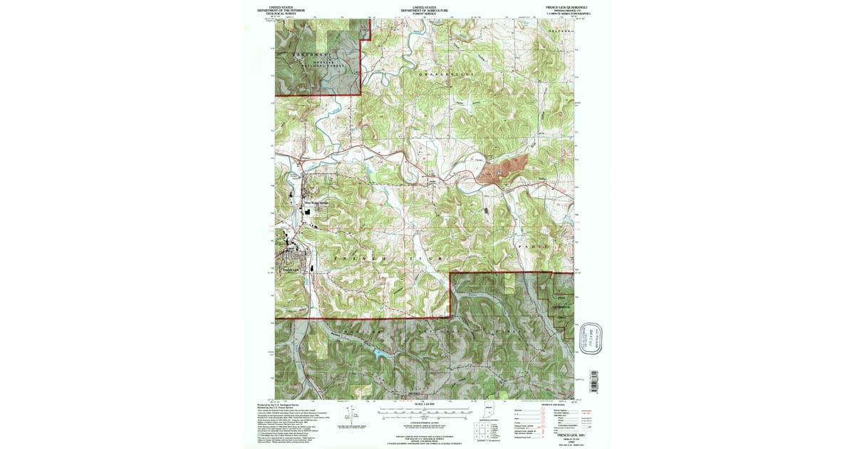 1993 Map of French Lick, IN — High-Res | Pastmaps