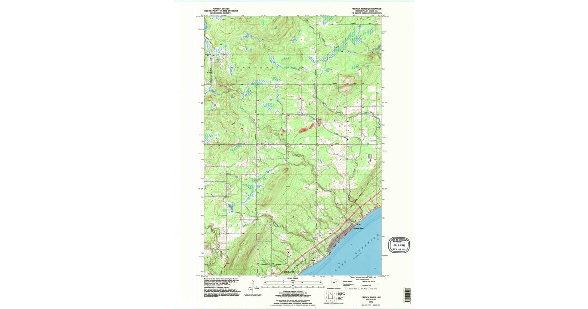 1992 Map of French River, St. Louis County, MN — High-Res | Pastmaps
