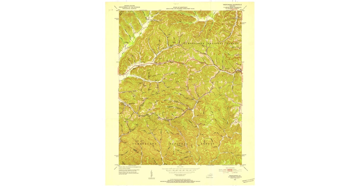 1952 Map of Frenchburg, KY — High-Res | Pastmaps