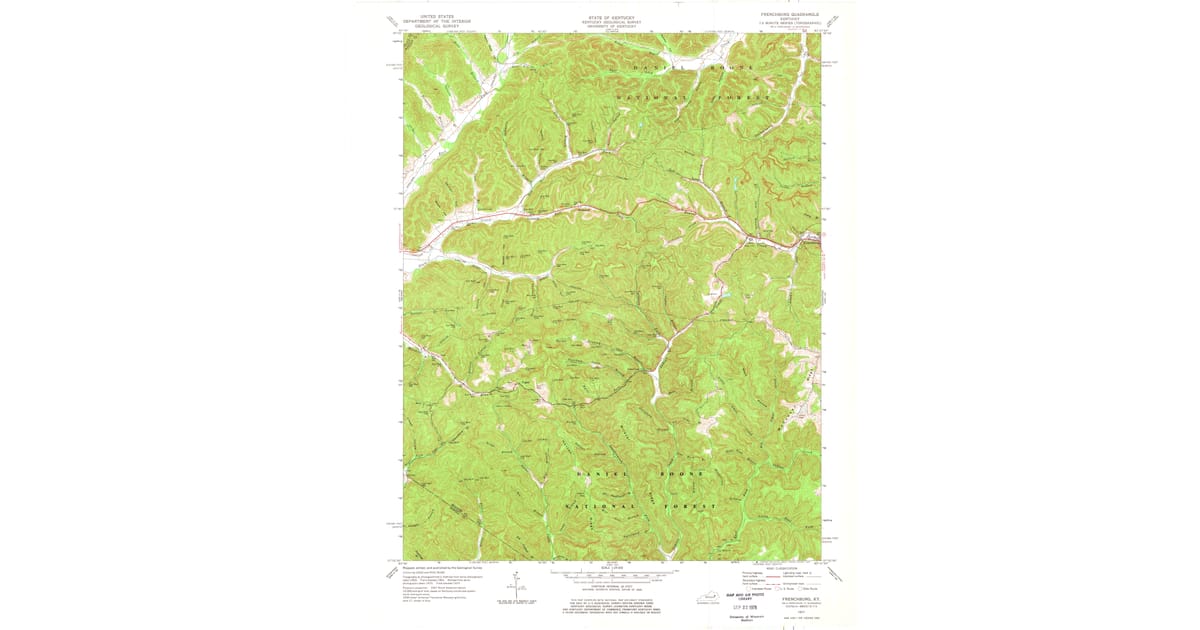 1970s Maps of Frenchburg, KY | Pastmaps