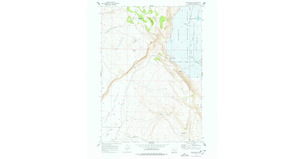1967 Map of Frenchglen, Harney County, OR — High-Res, 1978 Print | Pastmaps