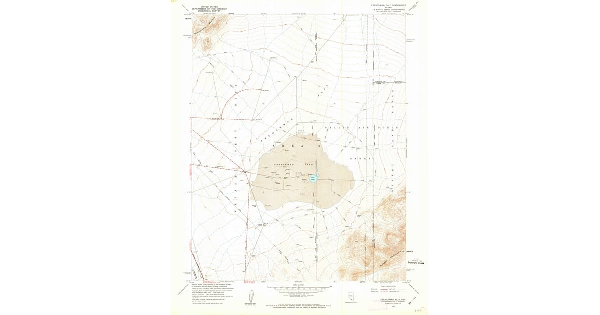 1960 Map of Frenchman Flat, Nye County, NV — High-Res | Pastmaps
