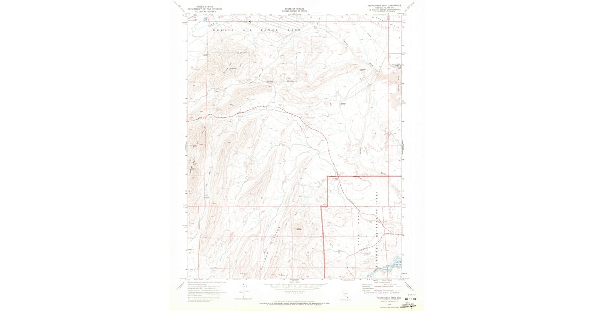 1970 Map of Frenchman Mtn., Clark County, NV — High-Res | Pastmaps