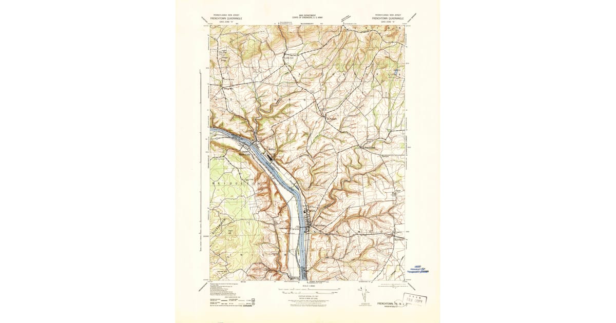 1943 Map of Frenchtown, NJ — High-Res | Pastmaps