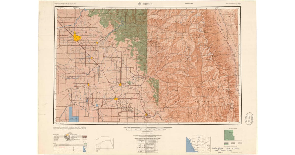 1956 Map of Fresno, CA — High-Res | Pastmaps