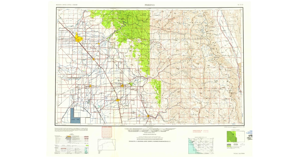 1958 Map of Fresno, CA — High-Res | Pastmaps