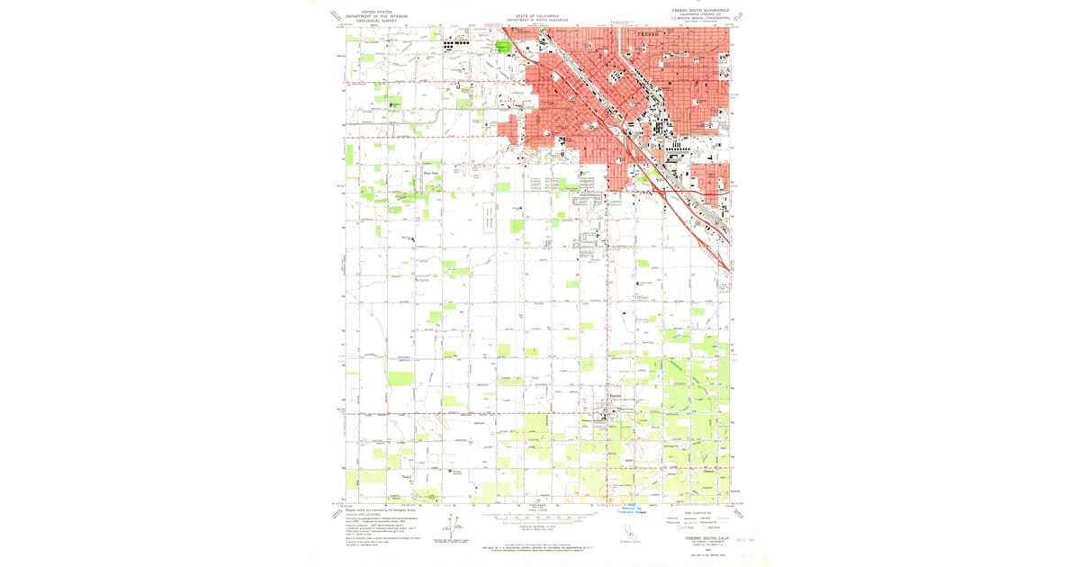 1963 Map of Fresno South, Fresno County, CA — High-Res | Pastmaps