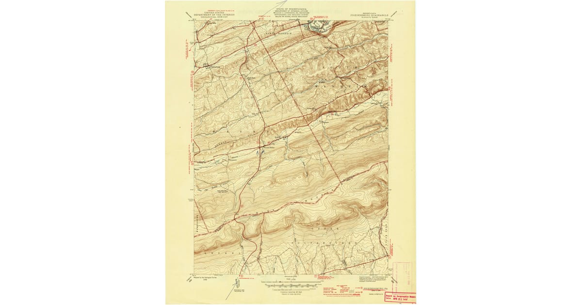 1946 Map of Friedensburg, PA — High-Res, 1946 Print #2 | Pastmaps