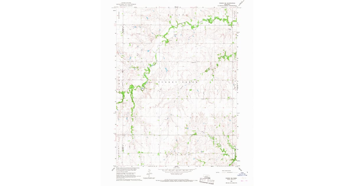 1966 Map of Friend SE, Saline County, NE — High-Res | Pastmaps