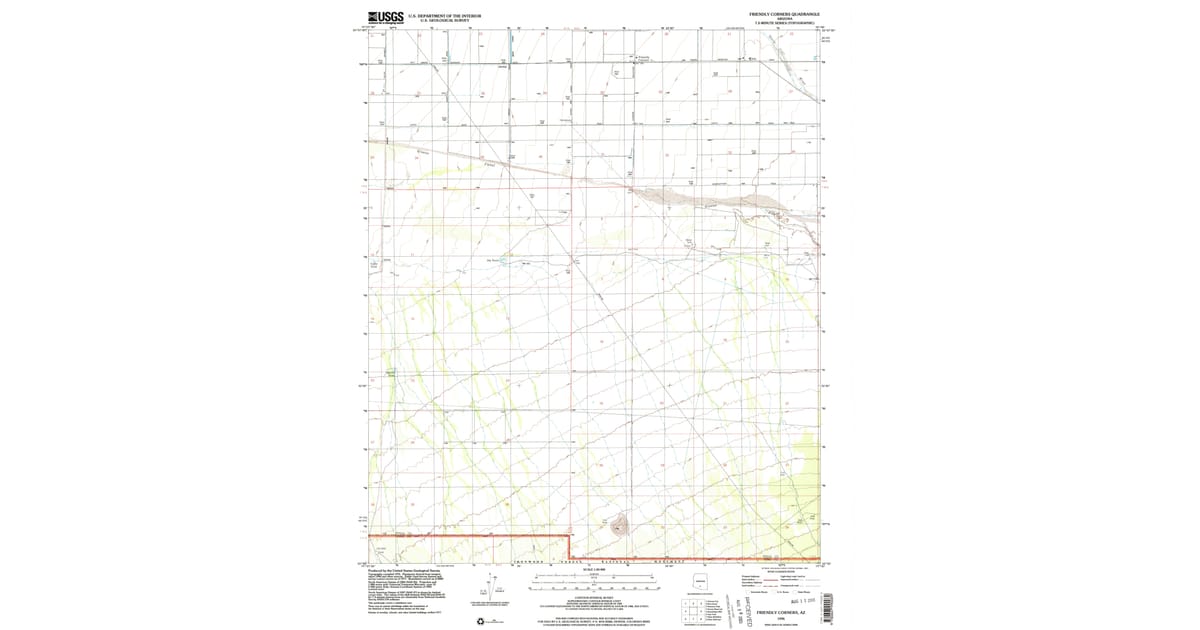 1996 Map of Friendly Corners, Pinal County, AZ — High-Res | Pastmaps