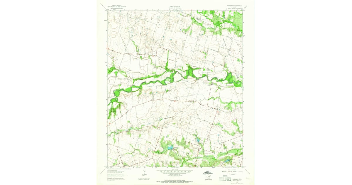 1963 Map of Friendship, Williamson County, TX — High-Res | Pastmaps