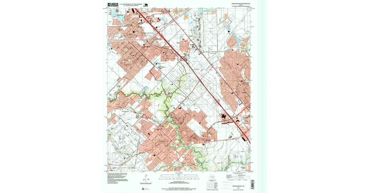 1995 Map of Friendswood, TX — High-Res | Pastmaps