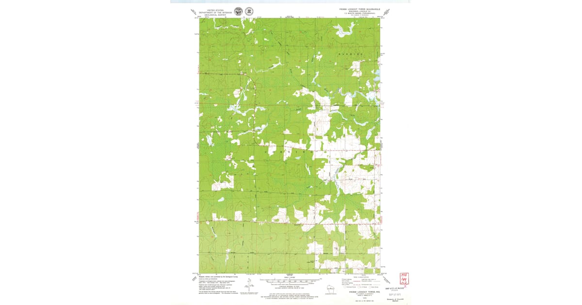 1978 Map of Fromm Lookout Tower, Lincoln County, WI — High-Res | Pastmaps