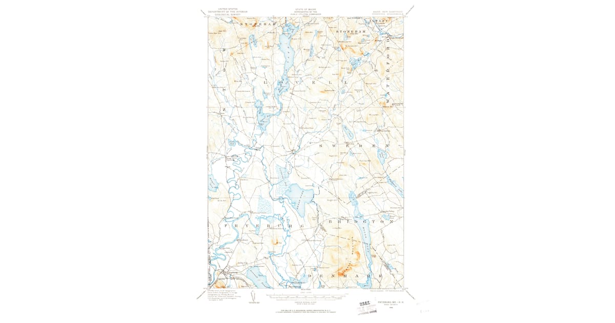 1900s (20th Century) Maps of Denmark, ME | Pastmaps