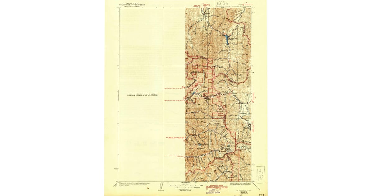 1928 Map of Ft. Douglas, Salt Lake County, UT — High-Res, 1943 Print ...