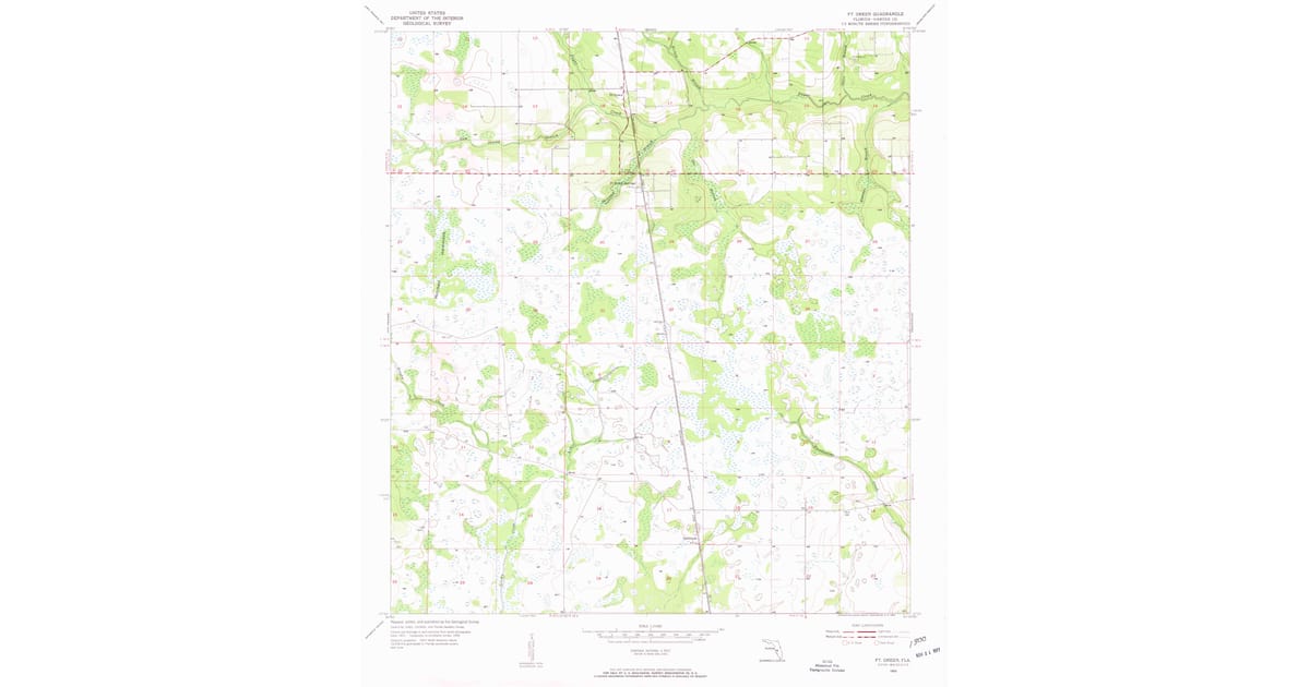 1955 Map of Ft. Green, Hardee County, FL — High-Res | Pastmaps