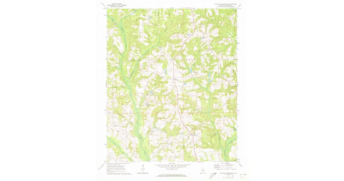 1971 Map of Fullers Crossroads, Crenshaw County, AL — High-Res | Pastmaps