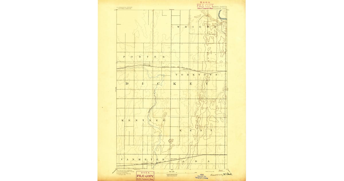 1894 Map of Fullerton, ND — High-Res | Pastmaps