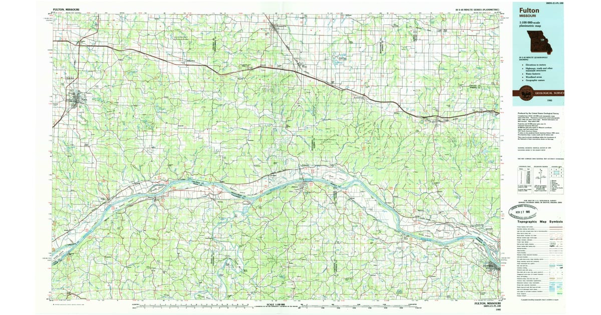 1985 Map of Fulton, MO — High-Res | Pastmaps