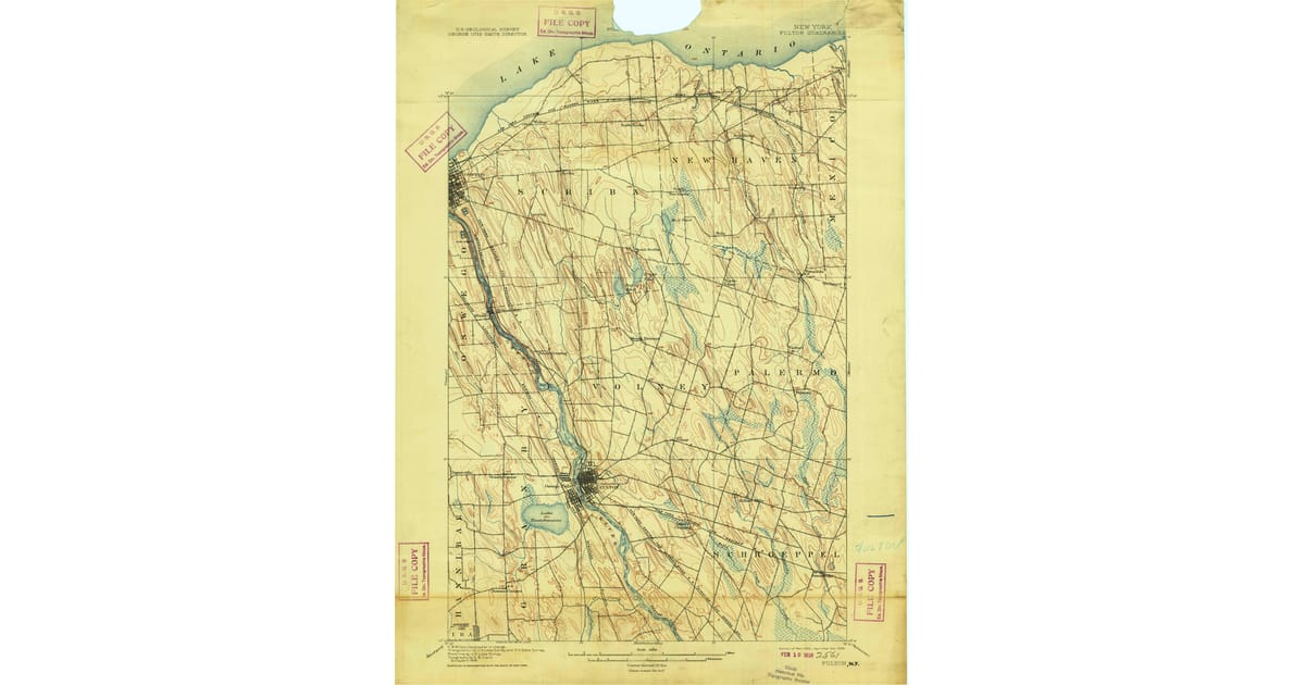 1900 Map of Fulton, NY — High-Res, 1909 Print #2 | Pastmaps