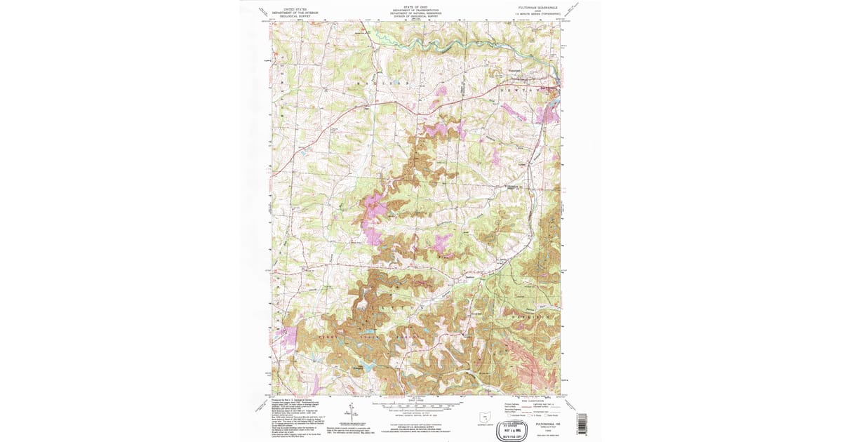 1992 Map of Fultonham, OH — High-Res | Pastmaps