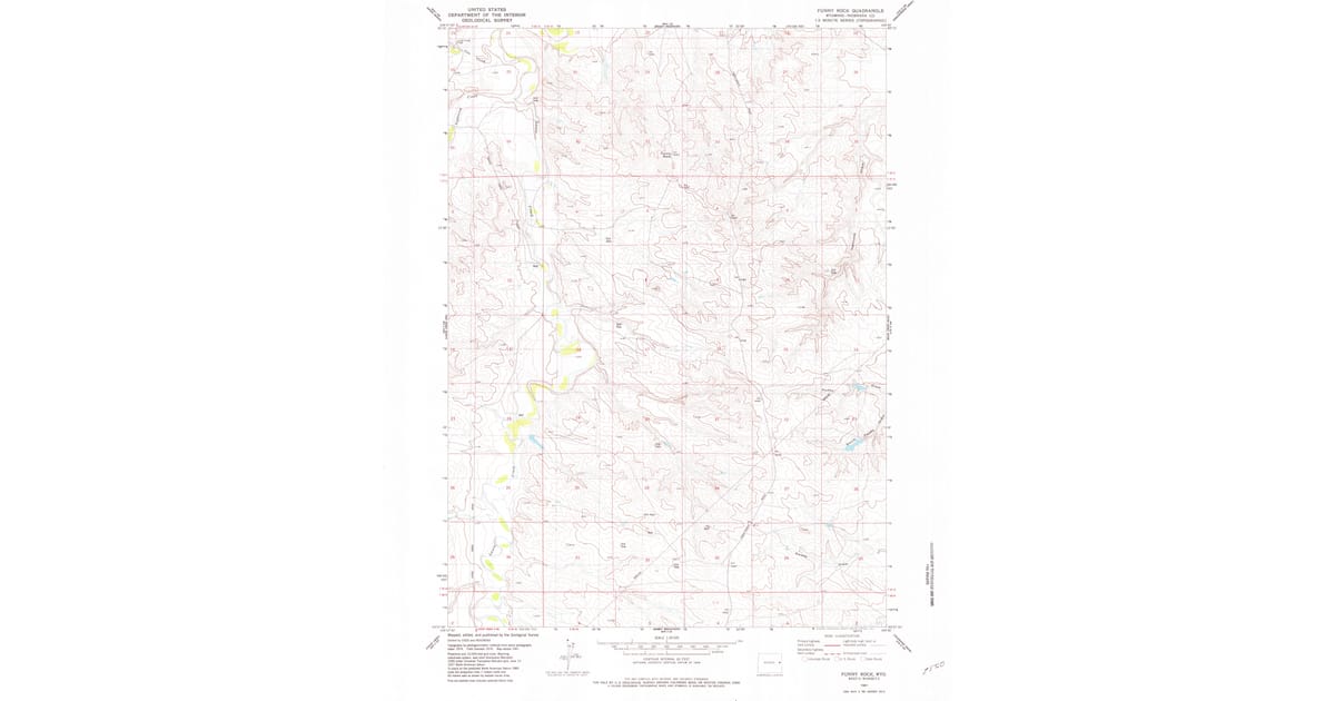 1981 Map of Funny Rock, Niobrara County, WY — High-Res | Pastmaps