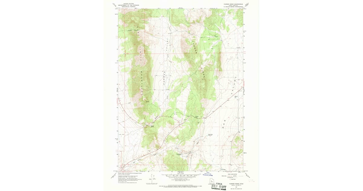 1967 Map of Furner Ridge, Juab County, UT — High-Res | Pastmaps