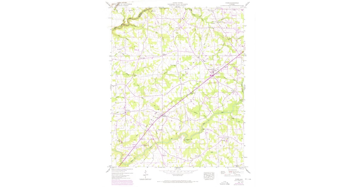 1946 Map of Fyffe, AL — High-Res | Pastmaps