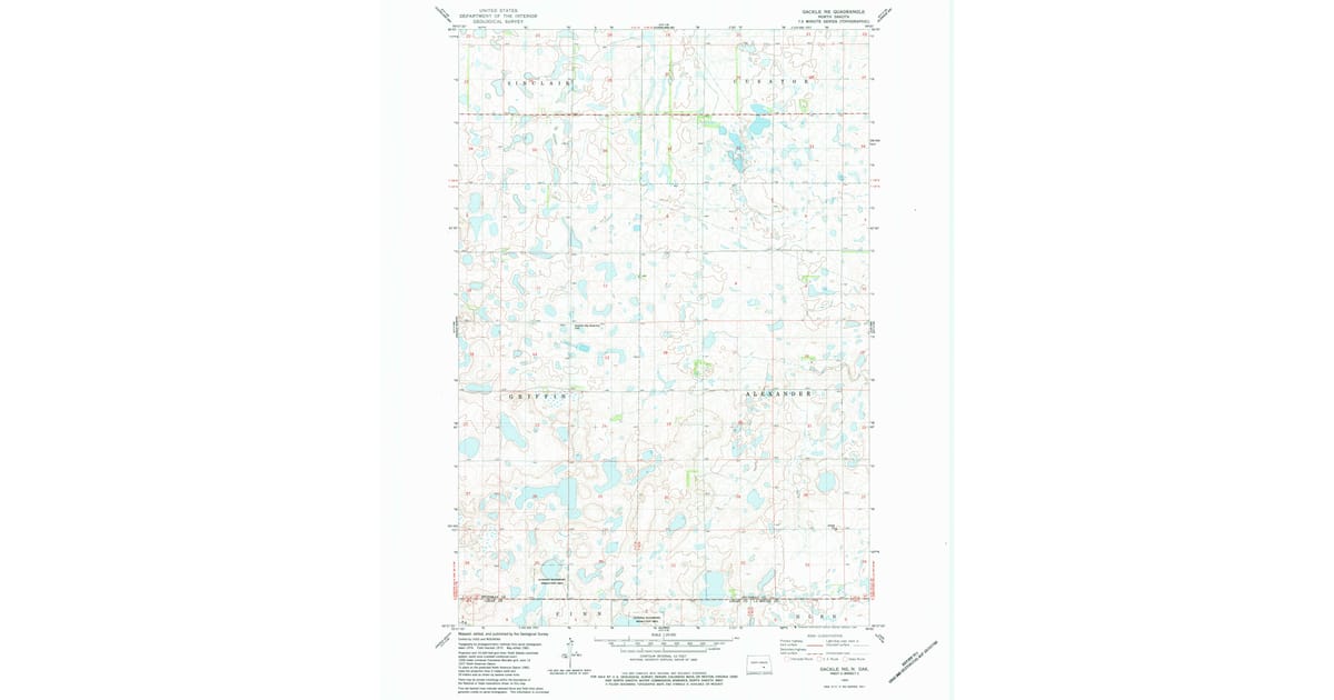 1983 Map of Gackle NE, Stutsman County, ND — High-Res | Pastmaps