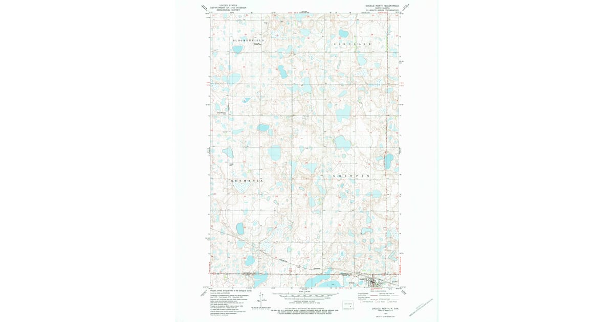 1983 Map of Gackle North, Stutsman County, ND — High-Res | Pastmaps
