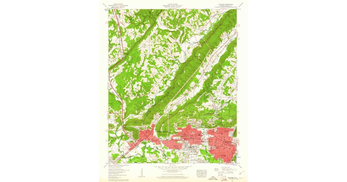 1959 Map of Gadsden, AL — High-Res | Pastmaps