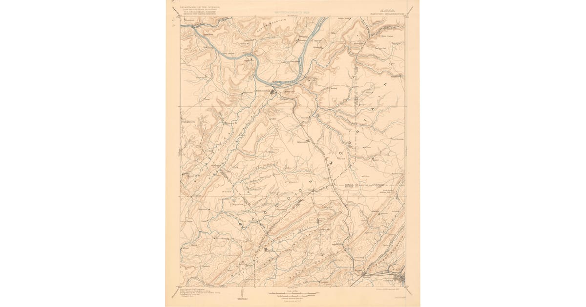 1903 Map of Gadsden, AL — High-Res, 1920 Print | Pastmaps