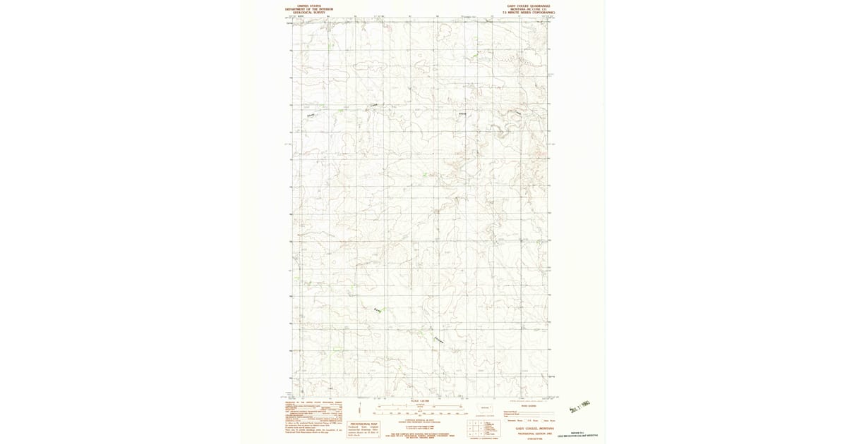 1983 Map of Gady Coulee, McCone County, MT — High-Res | Pastmaps