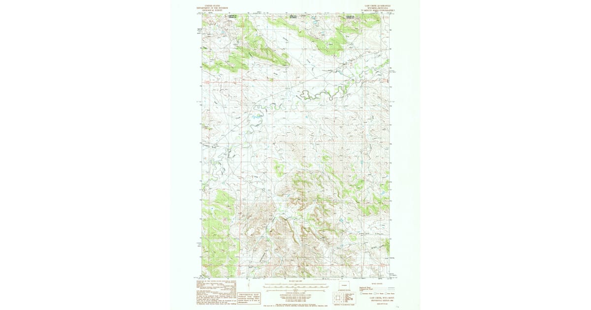 1984 Map of Gaff Creek, Crook County, WY — High-Res | Pastmaps