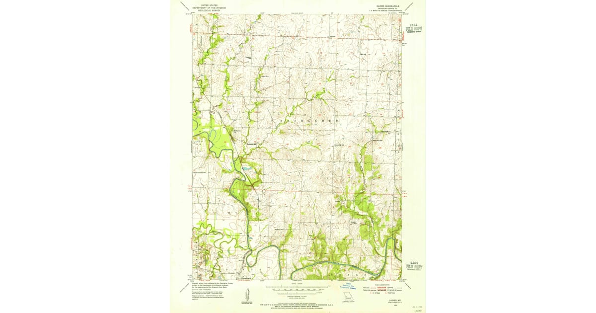 1953 Map of Gaines, Henry County, MO — High-Res | Pastmaps