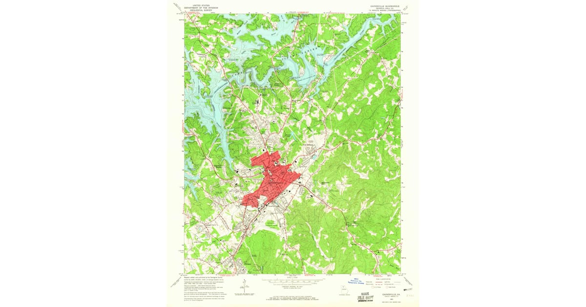 1964 Map of Gainesville, GA — High-Res | Pastmaps