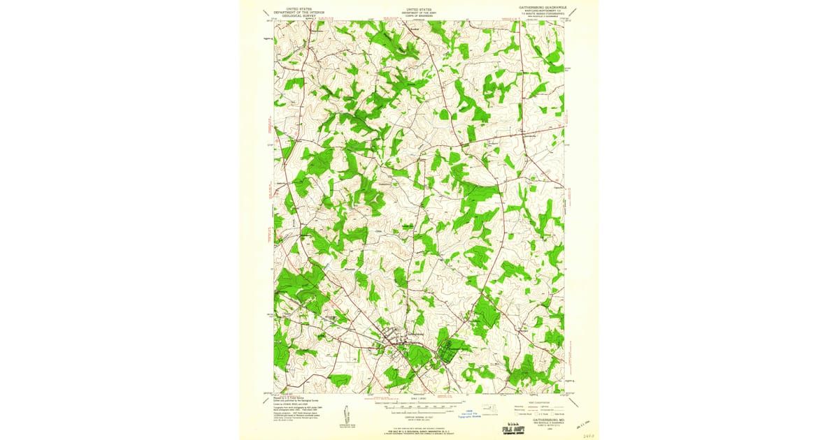 1945 Map of Gaithersburg, MD — High-Res | Pastmaps