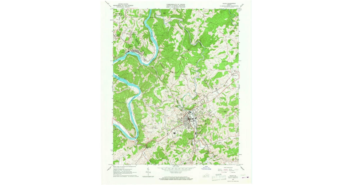 1965 Map of Galax, Carroll County, VA — High-Res | Pastmaps