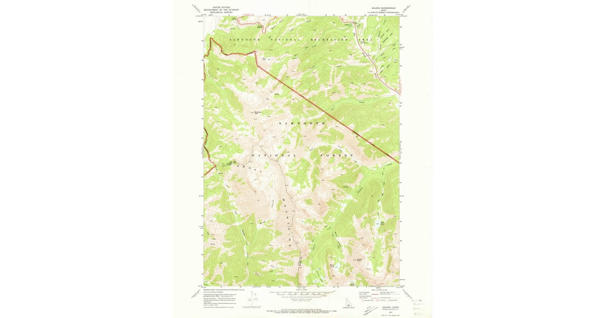1970 Map of Galena, Blaine County, ID — High-Res | Pastmaps