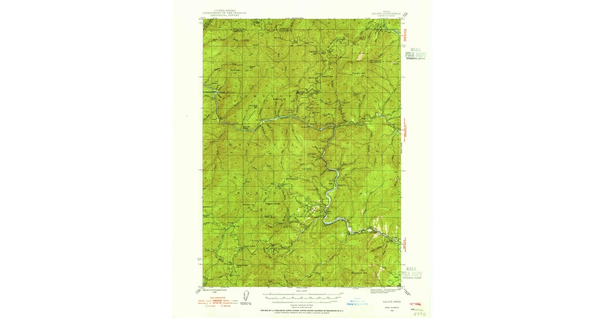 1946 Map of Galice, Josephine County, OR — High-Res | Pastmaps
