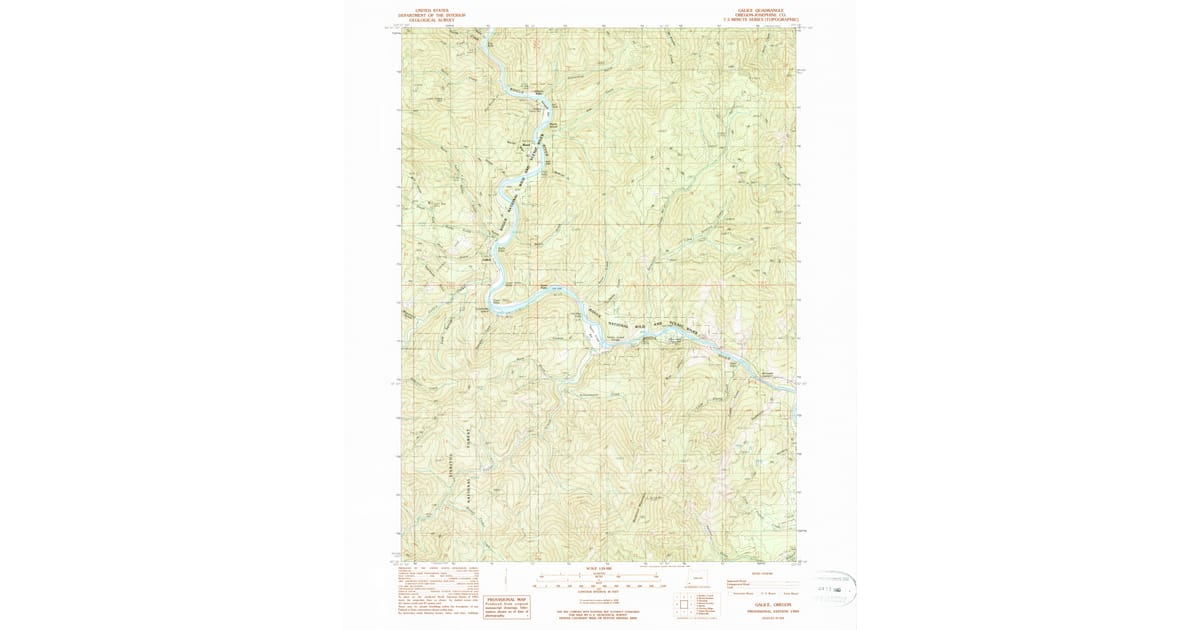 1989 Map of Galice, Josephine County, OR — High-Res | Pastmaps