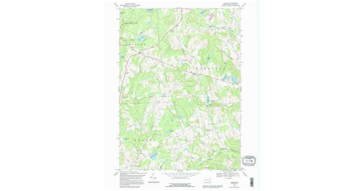 1992 Map of Galilee, Wayne County, PA — High-Res | Pastmaps
