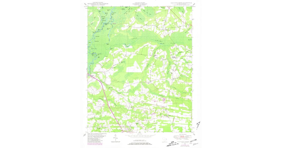 Old Maps of Galivants Ferry, SC for Academic Research | Pastmaps