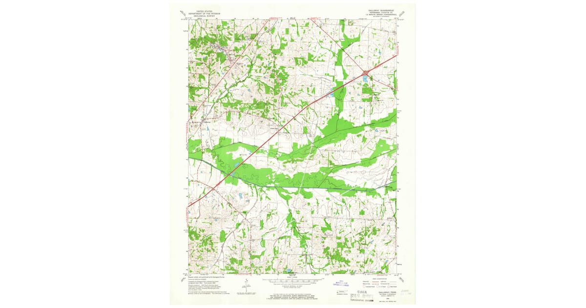1965 Map of Gallaway, TN — High-Res | Pastmaps