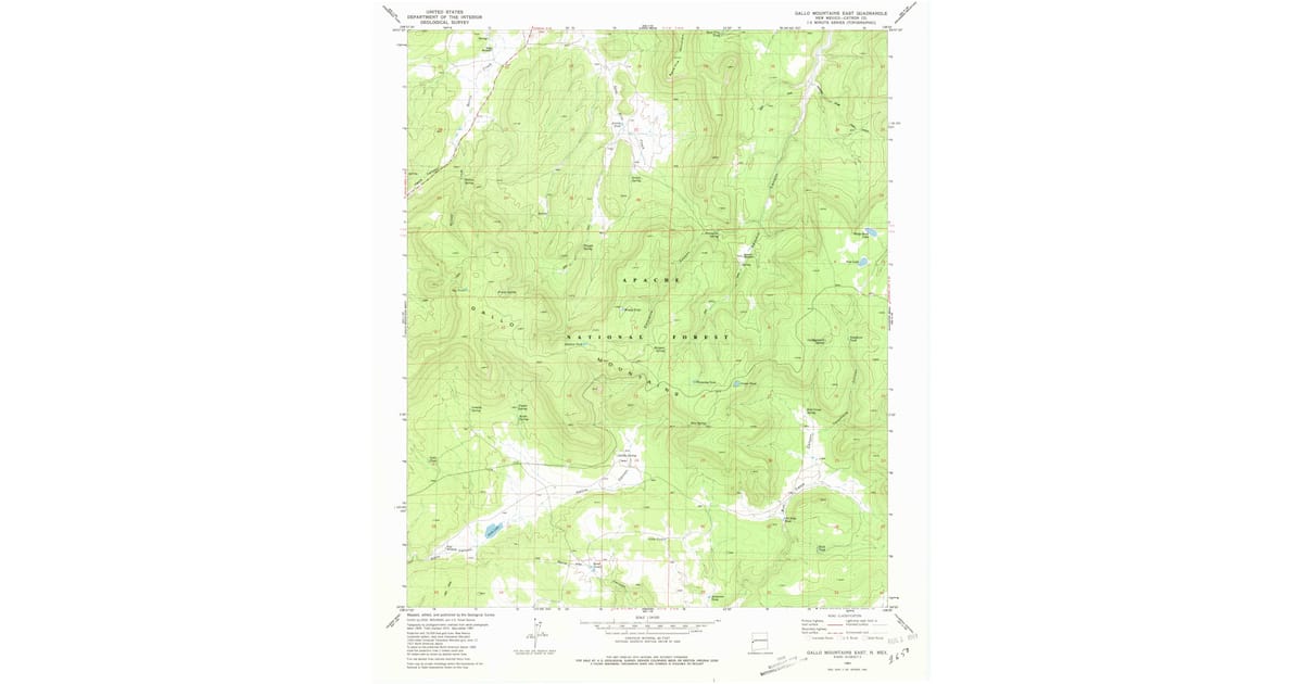1981 Map of Gallo Mountains East, Catron County, NM — High-Res | Pastmaps
