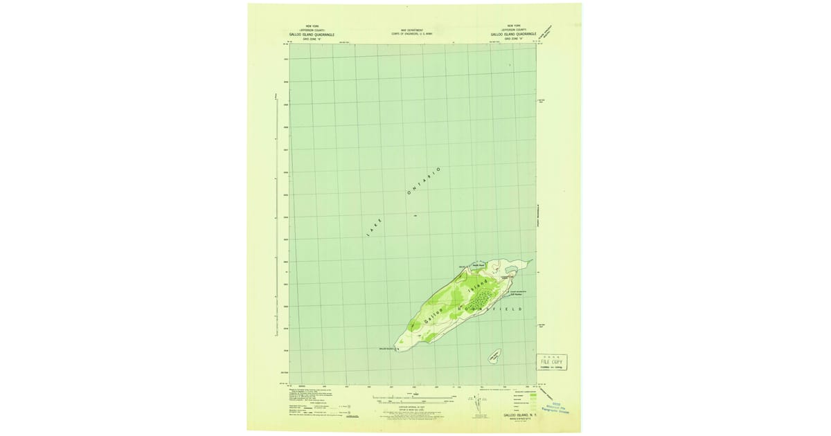 1942 Map of Galloo Island, Jefferson County, NY — High-Res | Pastmaps